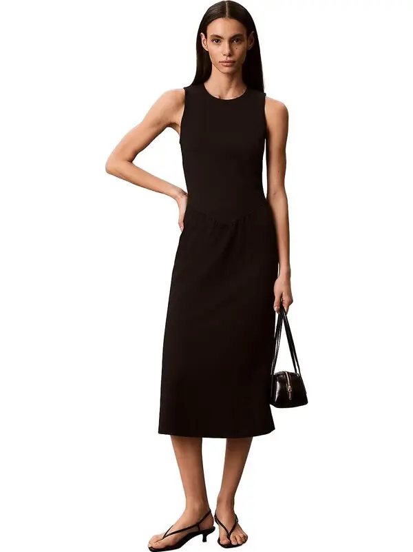 Calvin Klein Flared Midi Dress - Black