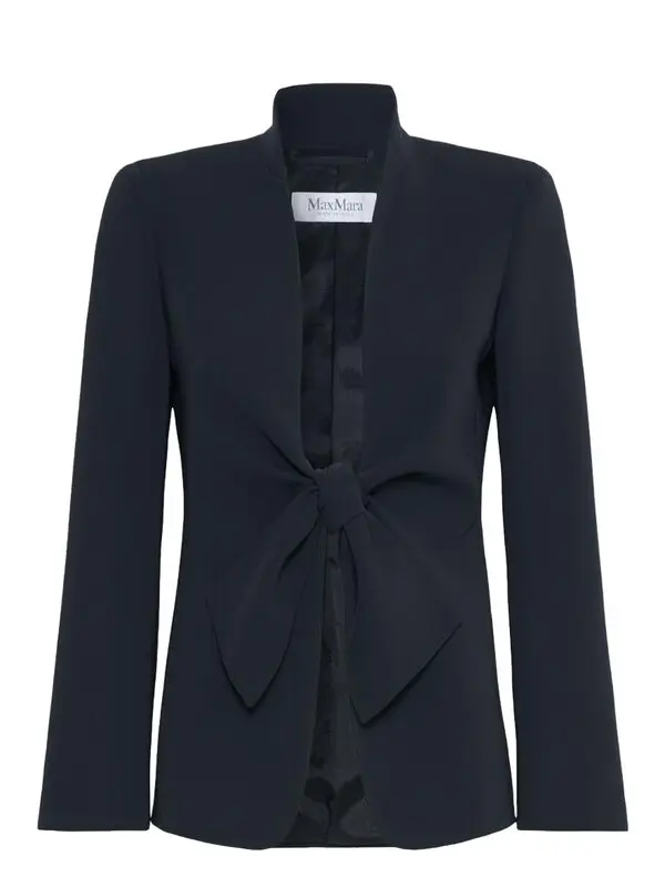 Max Mara Cady Jacket With Sash Tie Detail - Midnightblue
