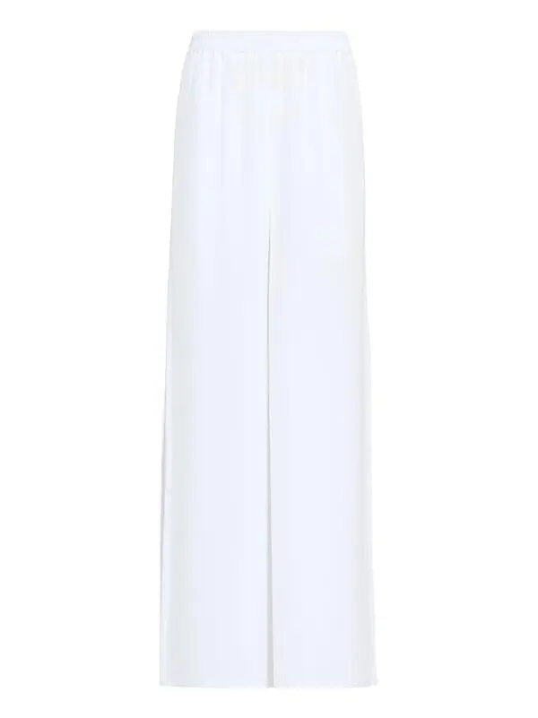 Max Mara Relaxed-fit Heavy Silk Wide-leg Trousers - White