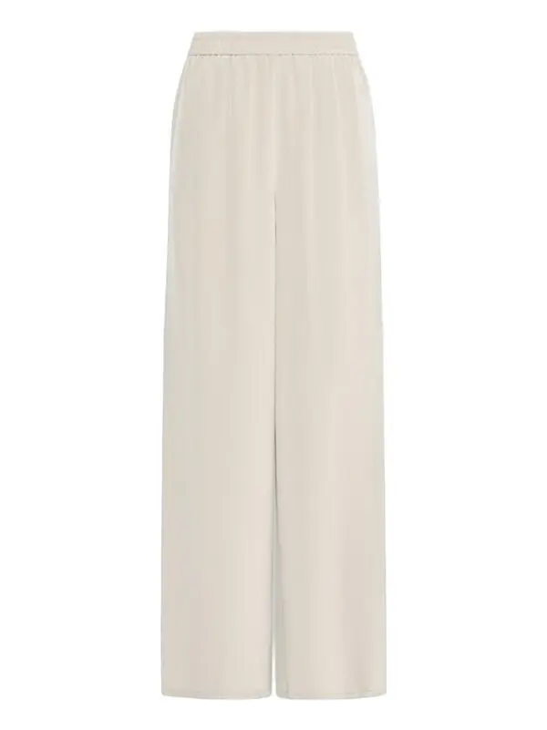 Max Mara Relaxed-fit Heavy Silk Trousers - Stone