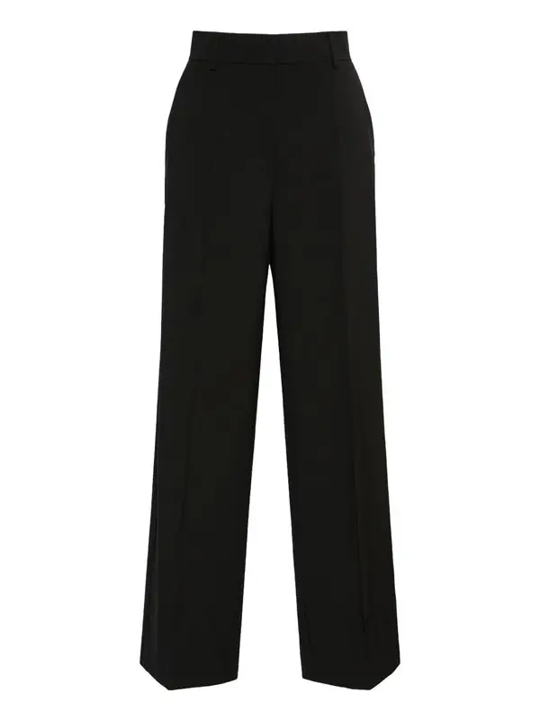 Max Mara Stretch Wool Palazzo Trousers - Black