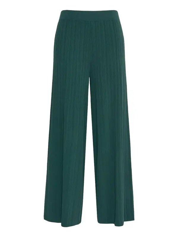 Max Mara Plissé-pleated Viscose Yarn Trousers - Green