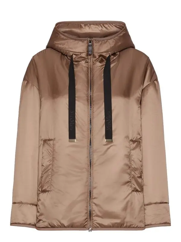 Max Mara Oversized Padded Jacket In Water-repellent Canvas - Mud