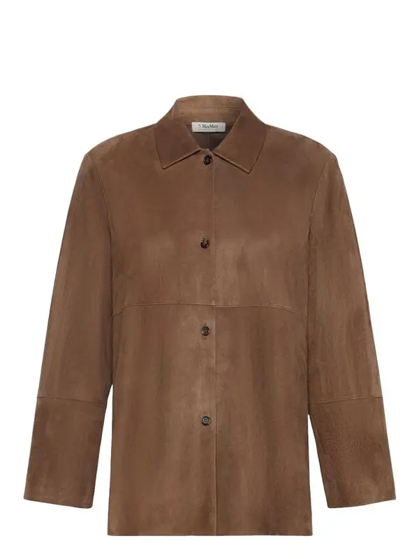 Max Mara Suede Shirt Jacket - Mud