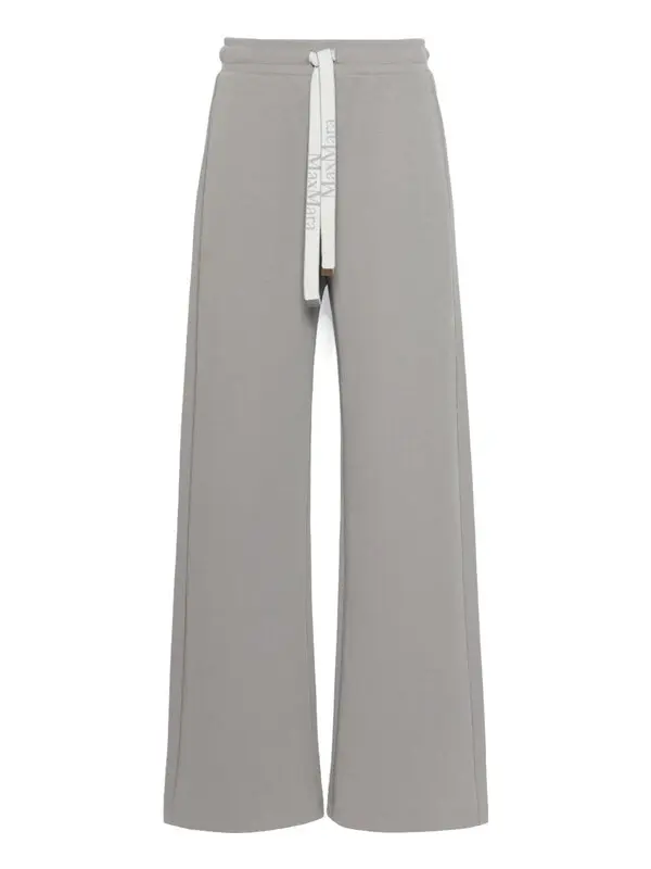 Max Mara Wide Leg Double Cotton Jersey Trousers - Pearl Grey