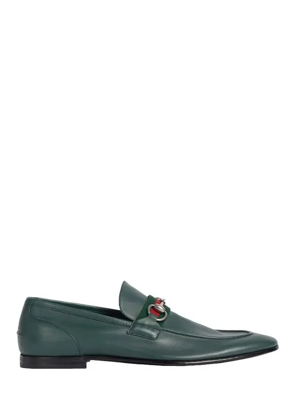 Gucci Leather Horsebit Loafers - Green