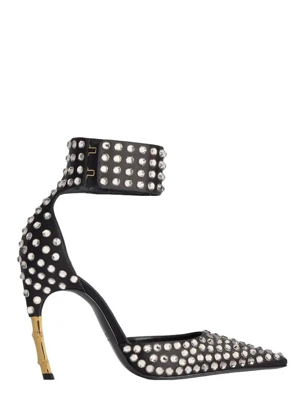 Gucci Castello Pump With Studs And Bamboo Heel - Black