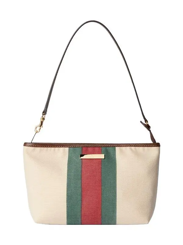 Gucci Small Pouch With Web Strap - Black