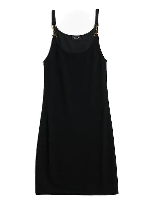 Gucci Viscose Crêpe Jersey Dress With Horsebit Detail - Black