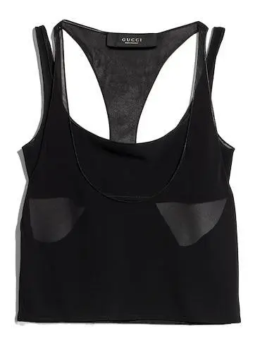 Gucci Light Crêpe Viscose Jersey Bralette Set - Black