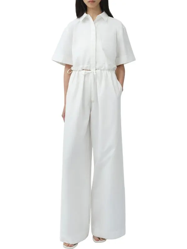 Simkhai Rhea Cotton Faille Wide-leg Pants - White