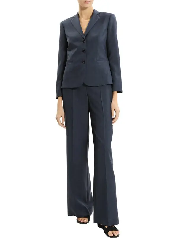Theory City Twill Shrunken Blazer - Blue
