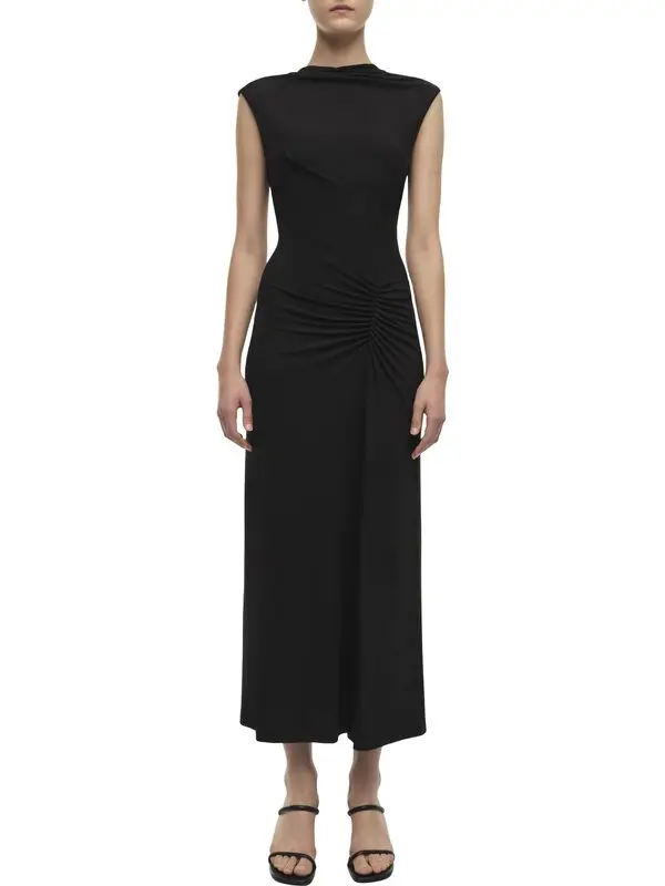 Simkhai Acacia Jersey Draped Maxi Dress - Black