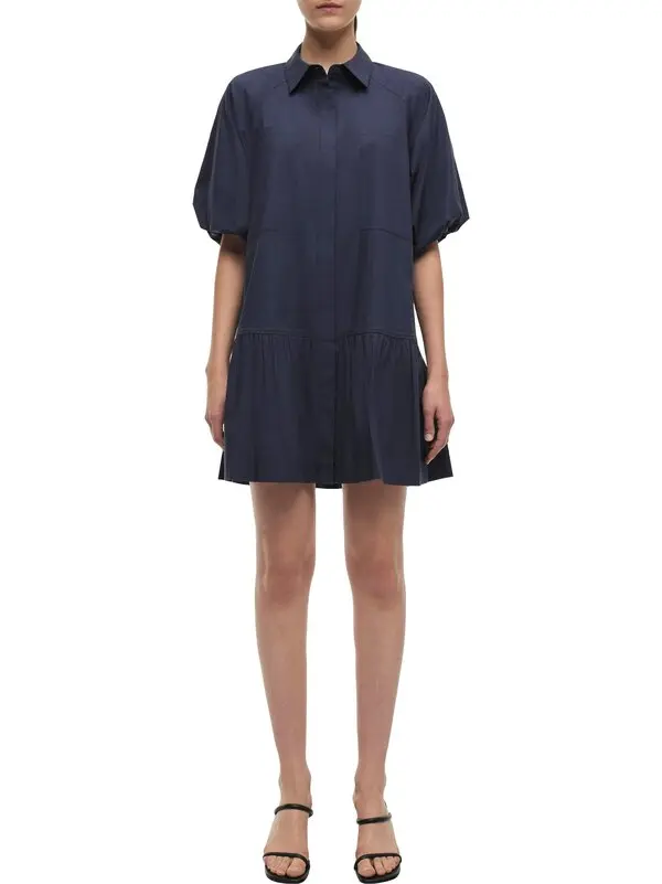 Simkhai Crissy Poplin Drop-waist Shirt Dress - Blue
