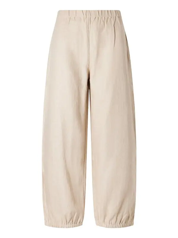 Suzie Kondi Delos" Linen Wide-leg Pants - Neutrals