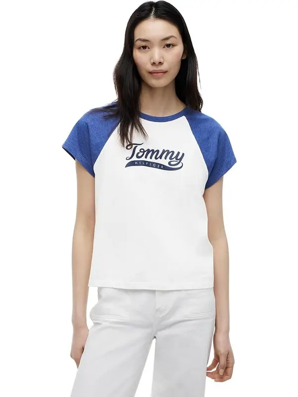Tommy Hilfiger Varsity Logo Raglan T-shirt - Ecru