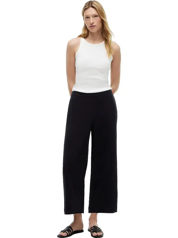Tommy Hilfiger Cropped Wide Leg Pants - Black