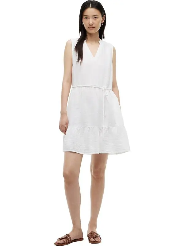 Tommy Hilfiger Sleeveless V-neck Mini Dress With Belt - Deep Crimson