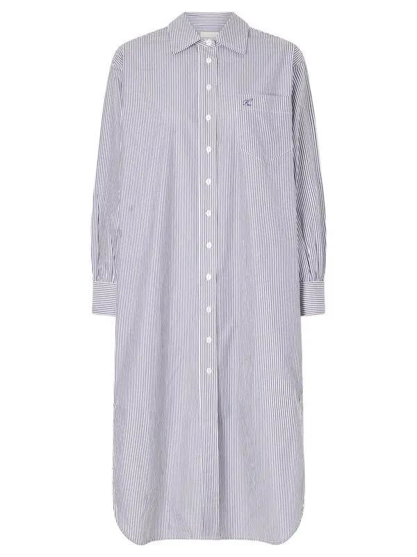 Suzie Kondi Stella Striped Cotton-poplin Midi Shirt Dress - Blue