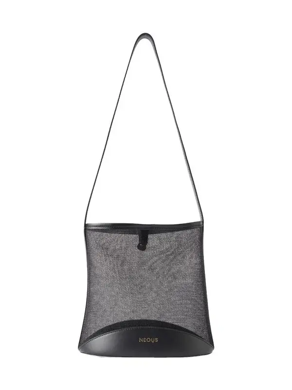 NEOUS Pardalis Mesh And Leather Bucket Shoulder Bag - Black