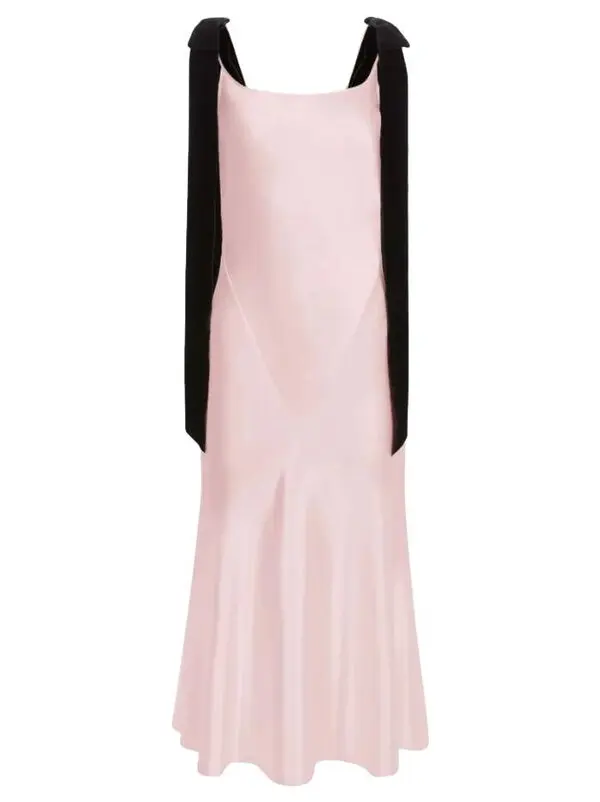 Nina Ricci Bow-detail Satin Midi Dress - Pink