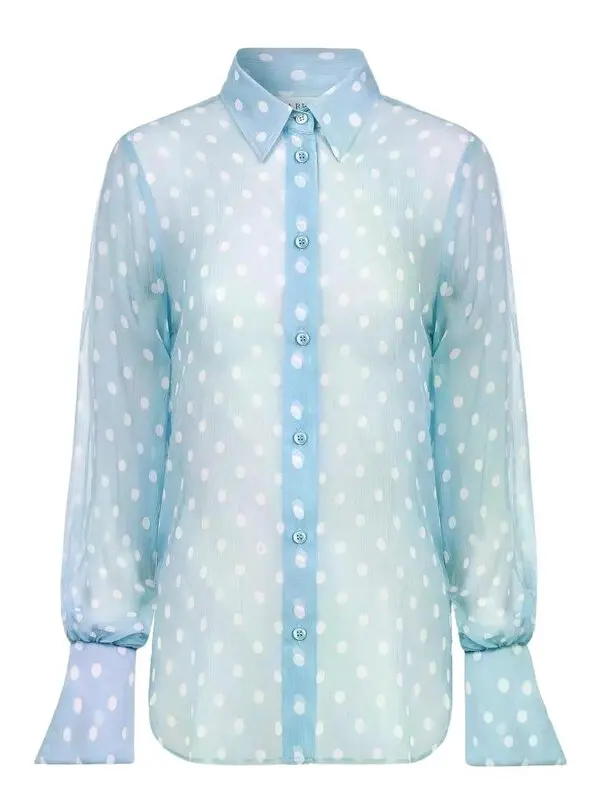Nina Ricci Polka-dot Silk Shirt - Blue