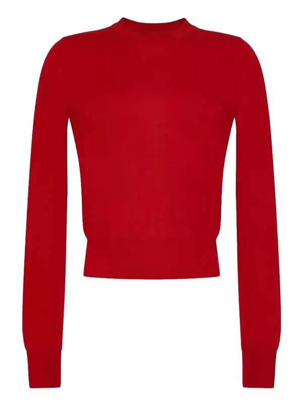 Adam Lippes Fine Knit Crew Neck Sweater - Red