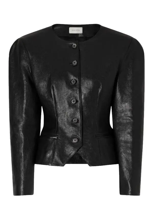 Magda Butrym Paneled Leather Jacket - Black