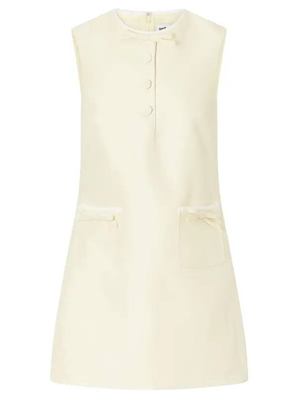 SELF-PORTRAIT Bow-detailed Taffeta Mini Dress - Yellow