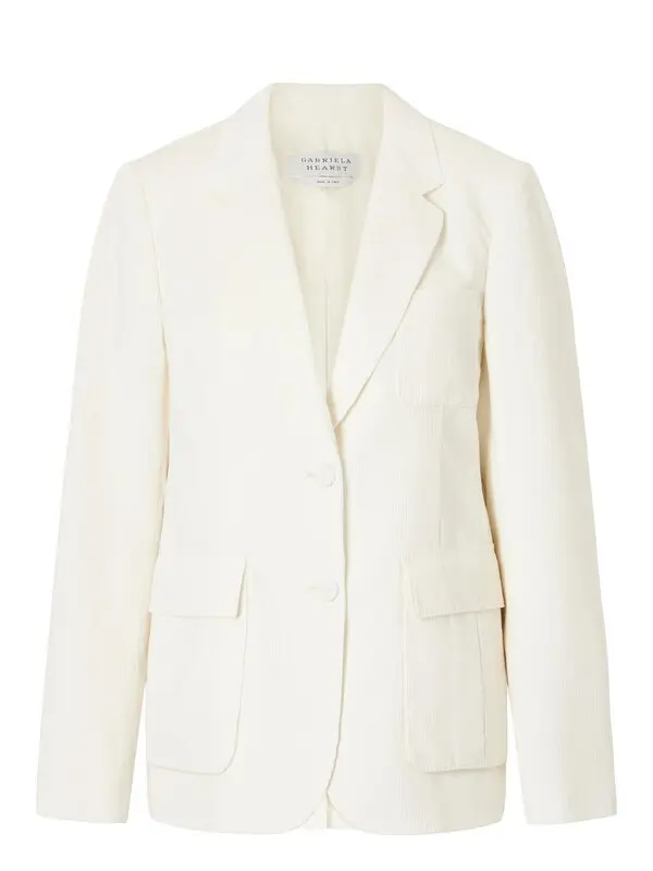 Gabriela Hearst Louisa Cotton Ribbed Blazer - Neutrals
