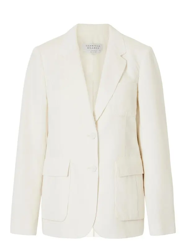 Gabriela Hearst Louisa Cotton Ribbed Blazer - Neutrals