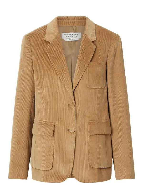 Gabriela Hearst Louisa Cotton Ribbed Blazer - Neutrals