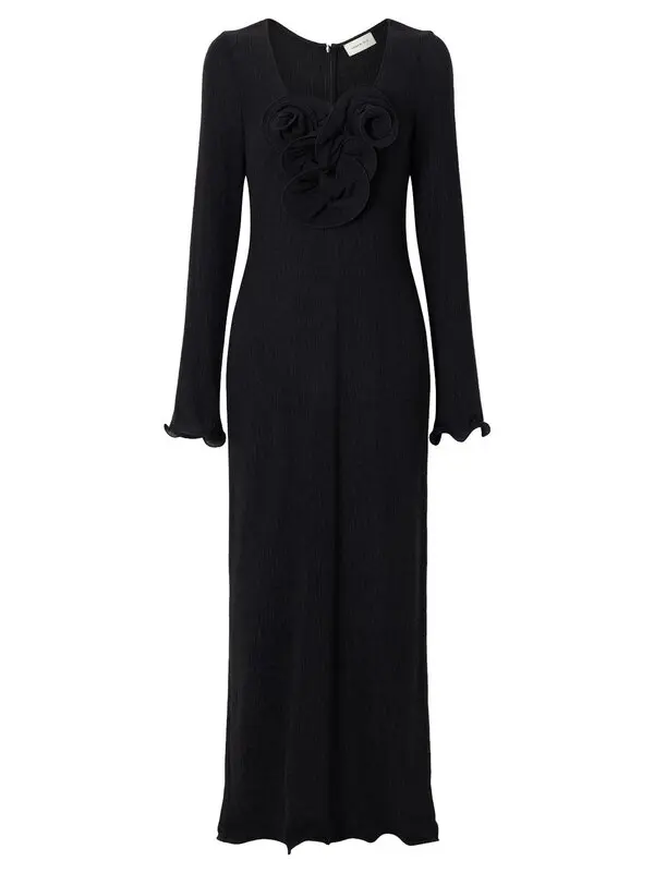 Magda Butrym Gathered Fabric Maxi Dress - Black