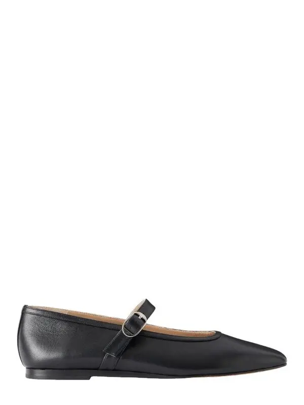 Le Monde Beryl Leather Mary Jane Ballet Flats - Black