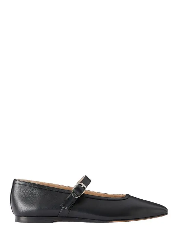 Le Monde Beryl Leather Mary Jane Ballet Flats - Black