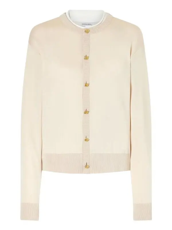 Bottega Veneta Knitted Silk Cardigan - White
