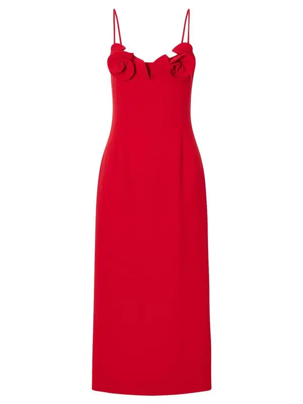 Magda Butrym Embellished Wool-blend Crepe Midi Dress - Red