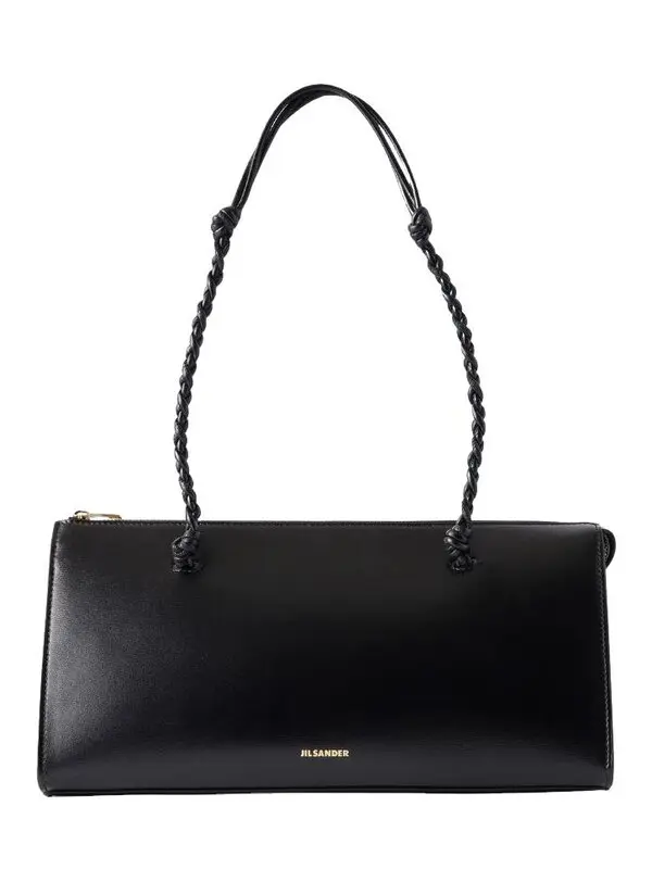 JIL SANDER Tangle Tent Leather Shoulder Bag - Black