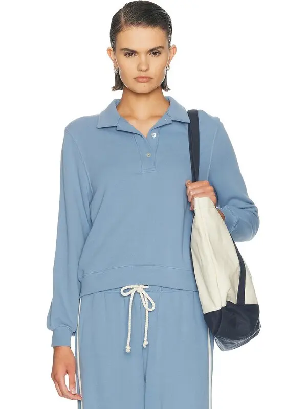 Donni. The Eco Terry Polo Sweatshirt - Cornflower