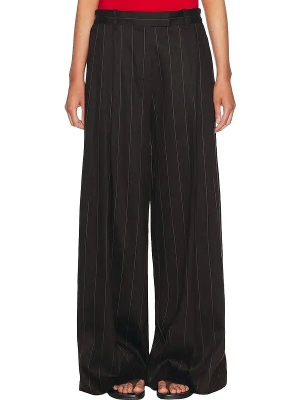 Helmut Lang Wide Leg Trousers - Brown Multi