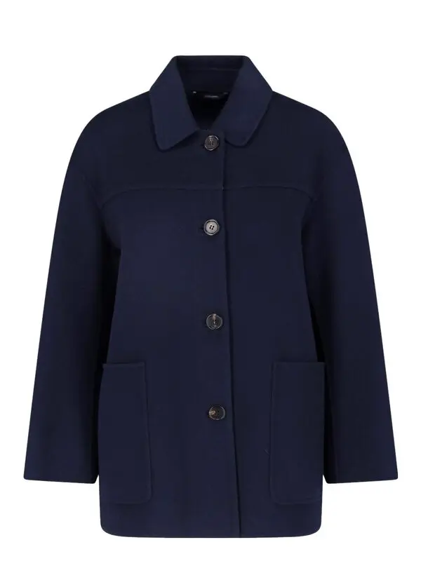 Chloé Short Virgin Wool Coat - Blue
