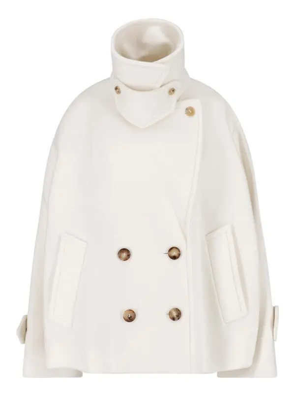 Chloé Short Virgin Wool Coat - White