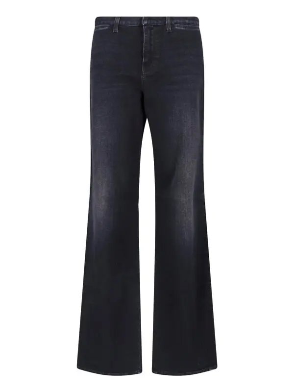 Gucci Straight Leg Jeans With Web Detail - Blue