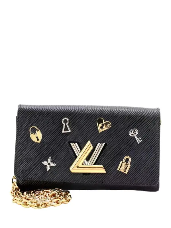 LOUIS VUITTON Twist Chain Wallet In Epi Leather - Black