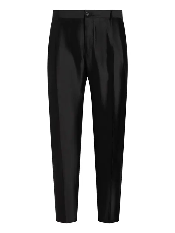 Dolce & Gabbana Mikado Shantung Silk Trousers - Black