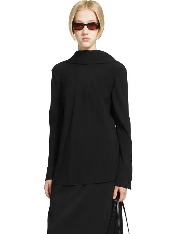 THE ROW Evo Blouse In Silk Crepe - Black