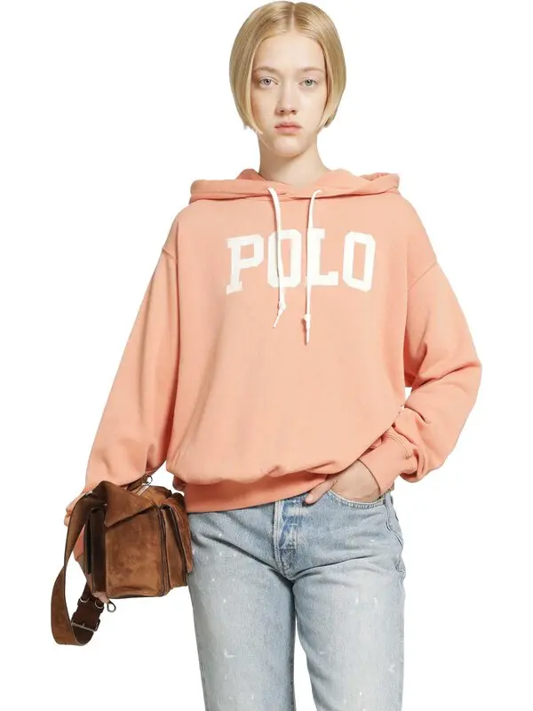 Polo Ralph Lauren Cotton Fleece Hoodie With Printed Logo - Orange