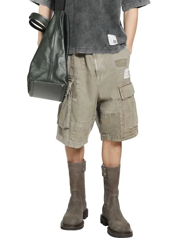 Mihara Yasuhiro Repaired Cargo Shorts - Green