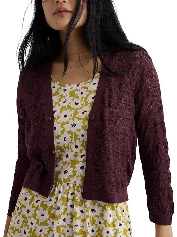 SEASALT CORNWALL Button Detailed Fine Knit Cardigan - Cacao