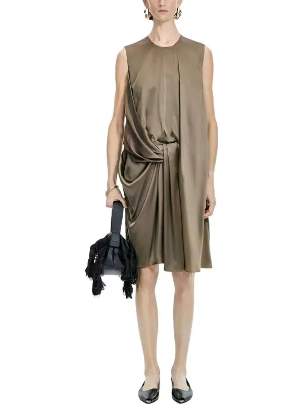 JNBY Matte Finish Twisted Dress - Brown